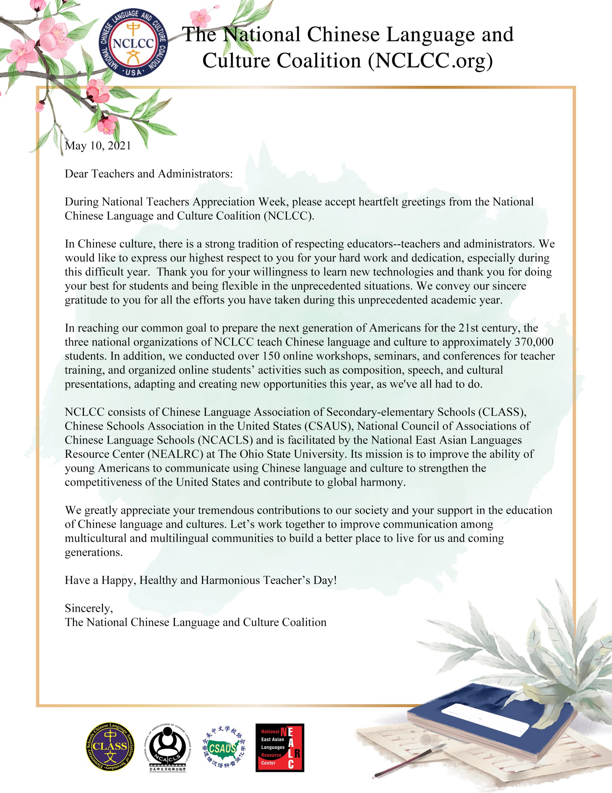 2021 Teacher’s Day Letter from NCLCC – The National Chinese Language ...