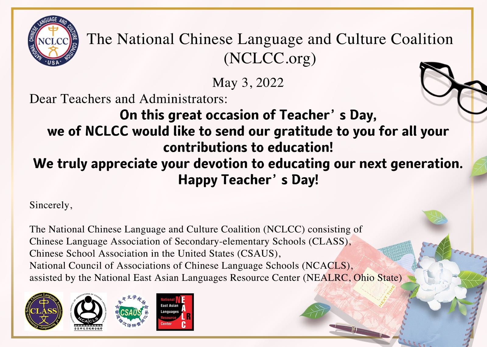 Happy Teacher’s Day, May 3, 2022! – The National Chinese Language and ...